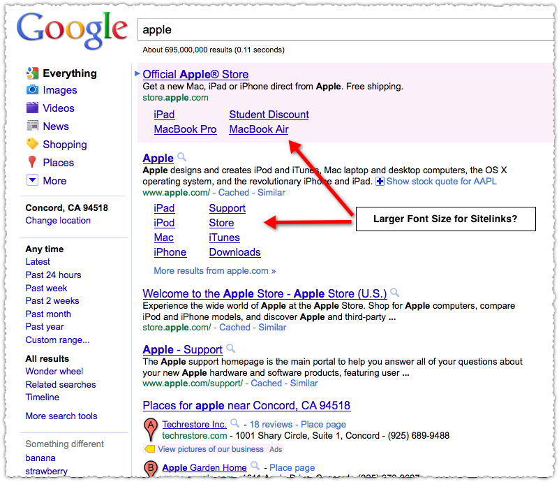 Is Google testing a larger font size for sitelinks? Is Google testing a larger font size for sitelinks?